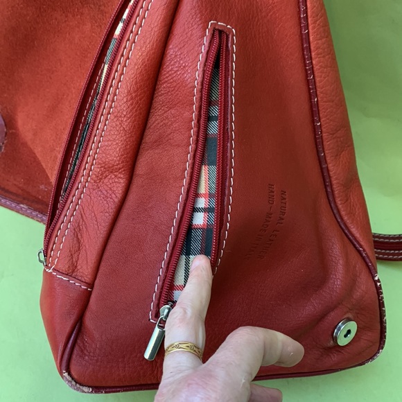 Vintage | Bags | Vintage Dark Red Leather Backpack | Poshmark